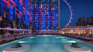 caesars palace pool night