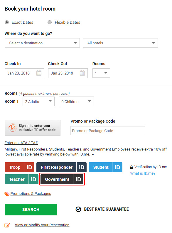 Government Employees Hotel Discounts